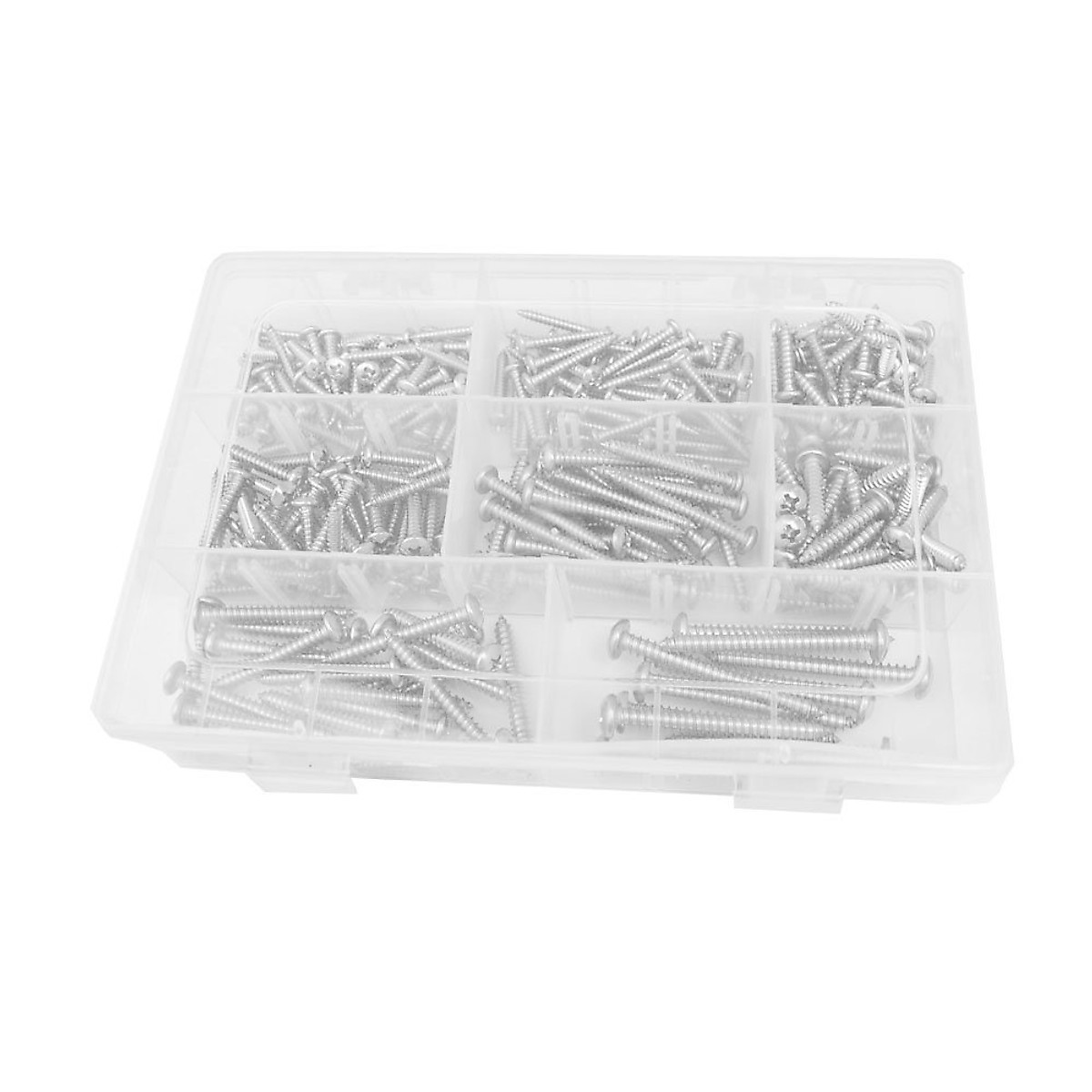 M3 M4 M5 Pan Head Self Tapping Screw Phillips Cross Recessed Threaded Round Head Metal Wood Screw Bolt Fastener Hardware Assortment Kit Set 275pcs 304 Stainless Steel #6#8#10#12