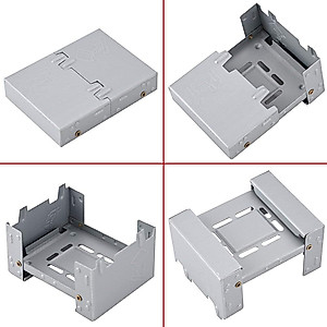 Folding Stove, 95 x 75mm Solid Fuel Camping Portable Stove for Outdoor Cooking Backpacking Emergency Stove For Indoor Use Fuel Tablets Wood Burning Camp Stove