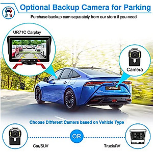 URVOLAX Wireless Portable Car Stereo Carplay Audio Receiver Compatible with Apple Android Auto System,7" HD Touch Screen Car Play with Bluetooth WiFi GPS Navigation FM Radio MirrorLink Voice Control