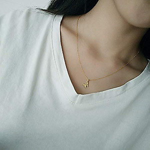 LANG XUAN Friendship Gold Butterfly Necklace Good Luck Elephant Pendant Chain Necklace with Message Card Gift Card