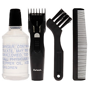 Barbasol Battery Powered Electric Beard Trimmer with Stainless Steel Blades and Adjustable Settings