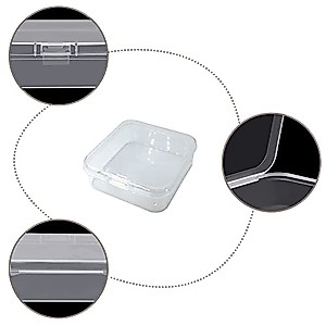 LSTCPGLAI 12 Pcs Beads Storage Container Clear Plastic Box Case with Flip-Up Lid Pills Storage Box for Collecting Small Items, Jewelry (2.2 x 2.2 x 0.83 Inch),Plastic Mini Storage Containers Box.