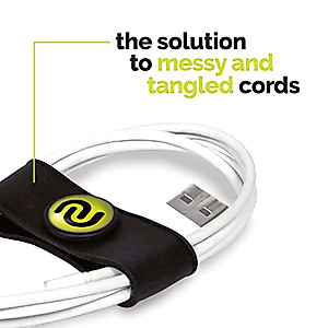 Numi Snap-In Cord Organizer for Earbuds, Charging Cables, and Auxiliary Cords - Compatible with Lightning Cables and USB Chargers - Silicone (4-Pack)