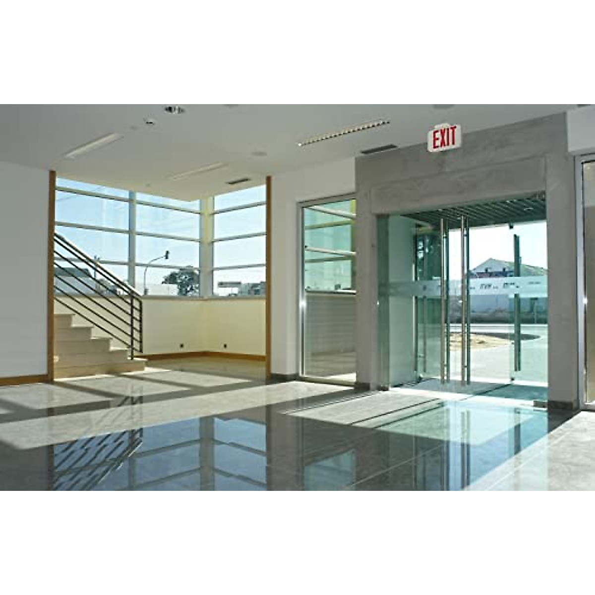 Lithonia Lighting LQM S W 3 R 120/277 EL N M6 Quantum Thermoplastic LED Emergency Exit Sign with Stencil-Faced White Housing and Red Letters with Nickel Cadium battery