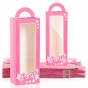 18 Pack Party Boxes Pink Candy Boxes Party Props Pink Gift Bags Party Favor Bags Goodie Bags Party Treat Bags Pink Doll Party Favor Boxes For Cute Girls Women