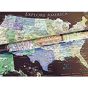 National Parks Map Poster Slate Edition (24W x 16H inches)