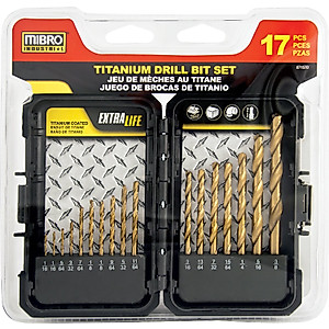 MIBRO 871570 Titanium Extra Life Metal Master Drill Bit Set, 17 Pieces