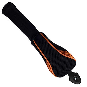 Andux 2 Pack Long Neck Golf Hybrid Club Head Covers Dial No. Tag CTMT-01 Black/Orange