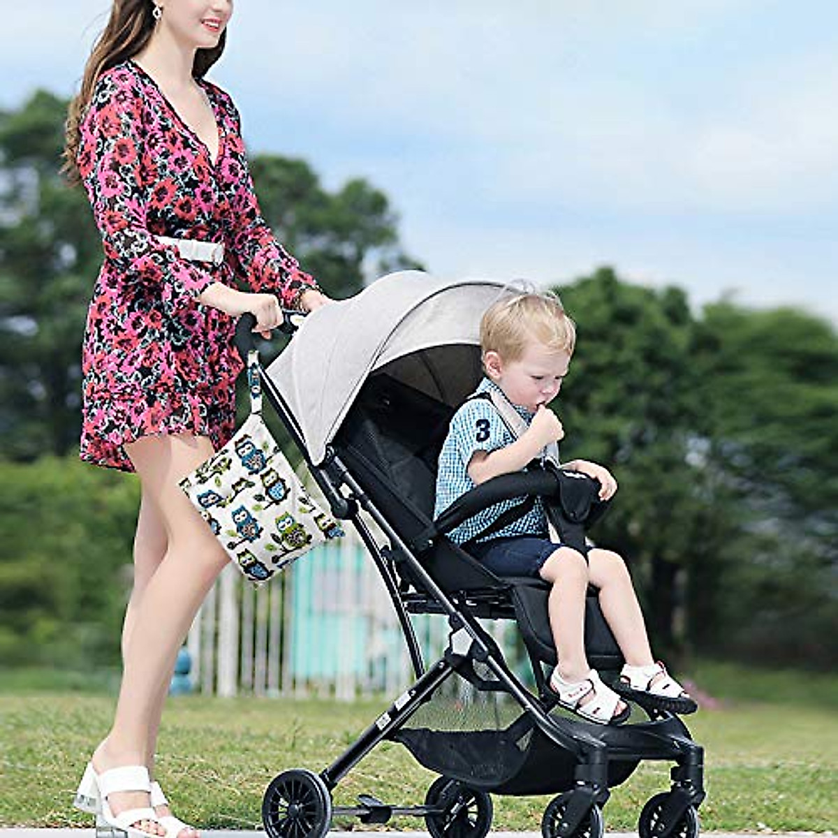 PandaEar (2 Pack Waterproof Wet Dry Bags Reusable Cloth Diaper | Multi-Functional Beach Travel Pool Yoga Gym Bag for Baby Items Swimsuits or Wet Clothes (Multi-Color 1)