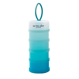 Ultra Diet Portion Control Container Set, Stackable and Detachable, Leak-Proof, Ideal for Weight Control or Storing Food, Snacks or Protein Powders, Bariatric Friendly, 6 Pieces Total (Blue-Teal)