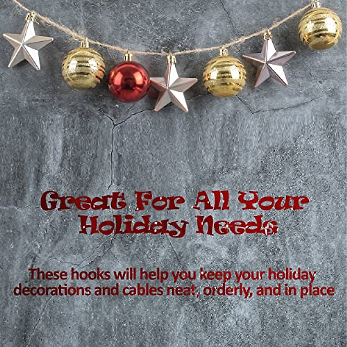 Command Clear Cable Clips - Plastic Adhesive Cord Clips for String Lights, Christmas Decorations, Wall, Office or Home Wires, 20 3M Clear Hooks, 24 Adhesive Strips and Wholesalehome Hook Torpedo Level