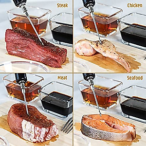 Razorri Marinade Injector Gun, Stainless Steel BBQ Meat Turkey Inject Kit, Flavor Food Syringes with Zipper Case, 2 oz Large Capacity Barrel and 4 Perforated Needles for Indoor Bake and Outdoor Grill