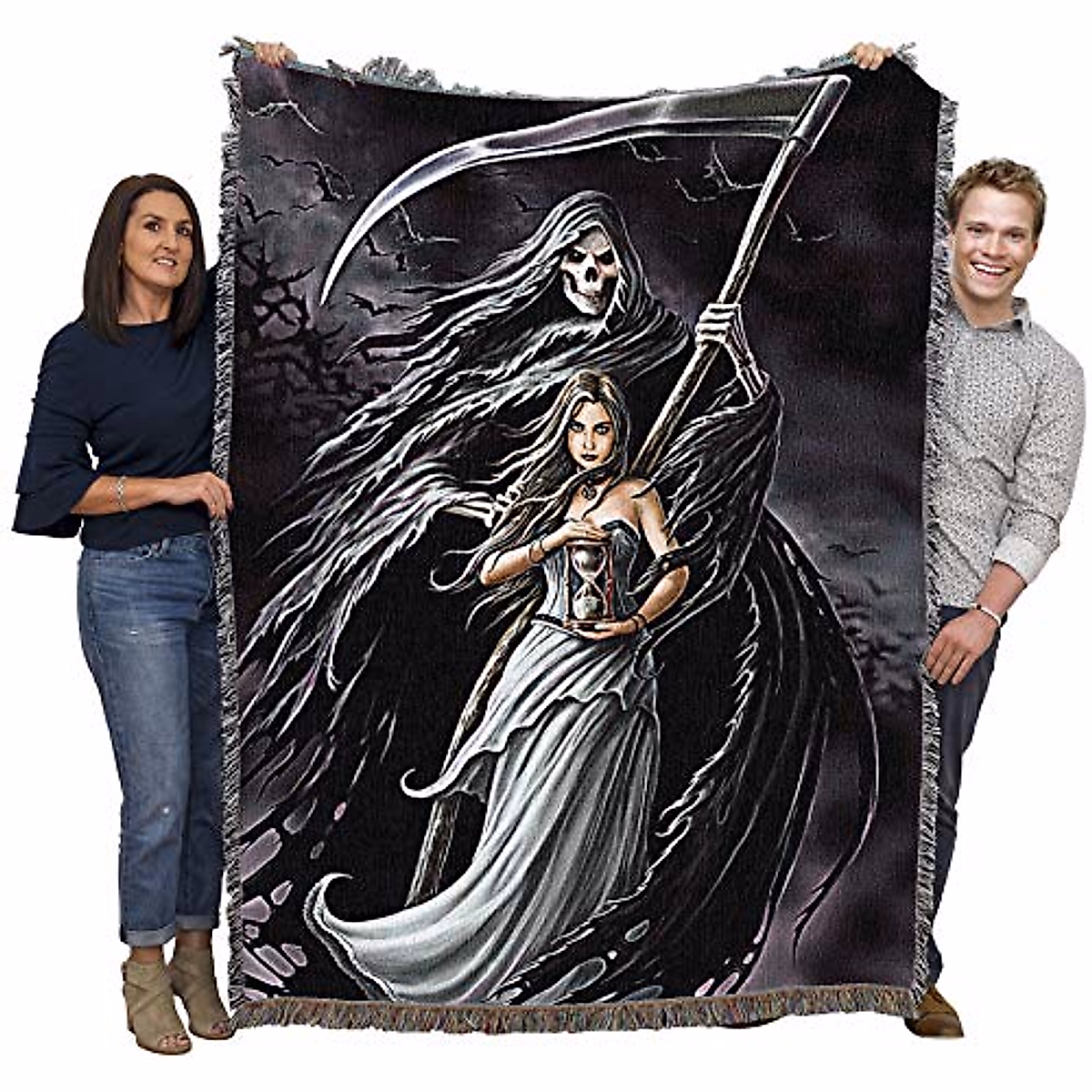 Pure Country Weavers Summon The Reaper Blanket by Anne Stokes Gothic Collection - Gift Fantasy Grim Reaper Tapestry Throw Woven from Cotton - Made in The USA (72x54)