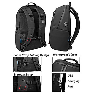 Niche Motorcycle Light weight Backpack, Waterproof laptop Backpack for Motorcycling, Commuting, Cycling, Travel Work Flight, Fits 15-inch Laptop with USB Plug 20L (N-19203+N-19801+N-19804)