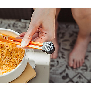 Dragon Ball Super Goku Symbol PVC Plastic Training Chopsticks For Beginners | Reusable Utensil Set For Ramen Noodles, Sushi, and More