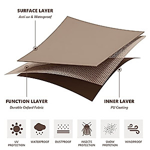 DiscoverPatios Patio Heater Covers Waterproof,600D Oxford Fabric Outdoor Heater Cover with Zipper and Storage Bag,PU Coating,Sunlight-Resistant,Snow-Resistant,Dust-proof Garden Cover(Beige 34*19*95)