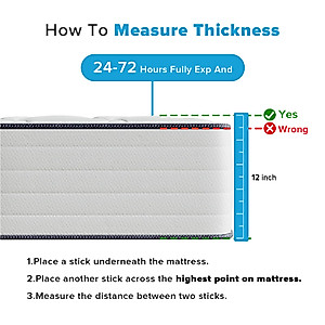 TXO Full Size Mattress, 12 Inch Medium Firm Hybrid Mattress with Antistatic Breathable Euro Top Cover, Motion Isolation, Pressure Relief, Full Mattress in a Box