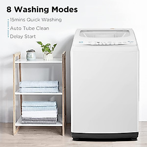 Smileader Washing Machine 2.0 Cu.Ft. Mini Compact Full Automatic lavadora portatil for Apartments, RV, Dorms Portable Washer, White Black