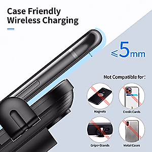 Nalwort Wireless Car Charger Auto Clamping with Air Vent and Dashboard Mount 15W Qi Fast Charge Wireless Car Charger Mount for iPhone 14/14 Pro Max/13, Samsung S21/S20/S10/S9, Note 20