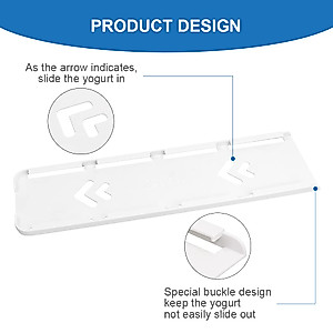 Sophico Yogurt Organizer for Fridge, 4 Capacity Yogurt Sliders for Refrigerator, Yogurt Holder with Adhesive Tapes for 3.75 Inch Yogurt, Greek and Vegan Yogurt (White,2 Pack)