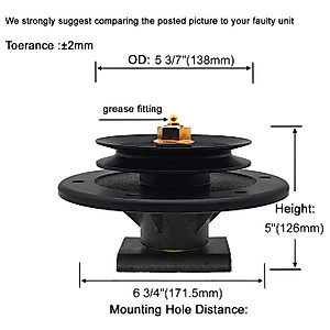 q&p Outdoor Power 99-4640 2-1/2 Blade Saddle Spindle Assembly Replaces Toro 994640 Oregon 82-676 Cast Iron for Outer Spindles (RH LH) on Toro Commercial Z Master Mowers with 62" Decks