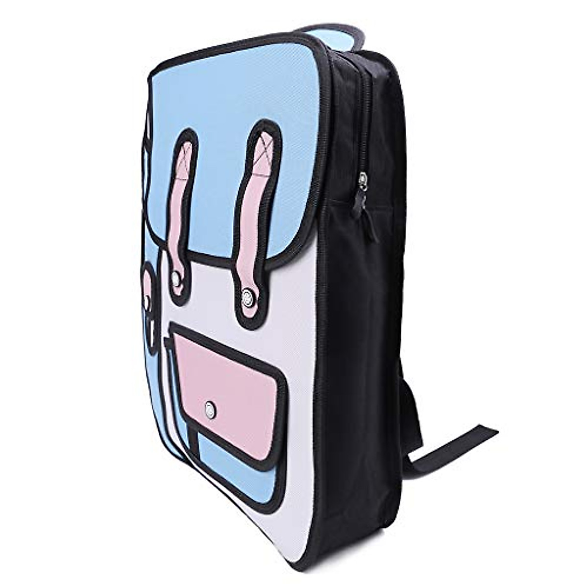S-YUWEN 2D Comic Backpack, Creative Cartoon School Bag, 3D Jump Style Comic Bookbag, Comic Bookbag for Teenager Students Girls Daypack Travel Rucksack,Perfect Size for School and Travel