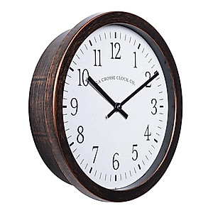 La Crosse Clock 404-3825HC 9.80-Inch Quartz Analog Wall Clock with Hidden Compartment