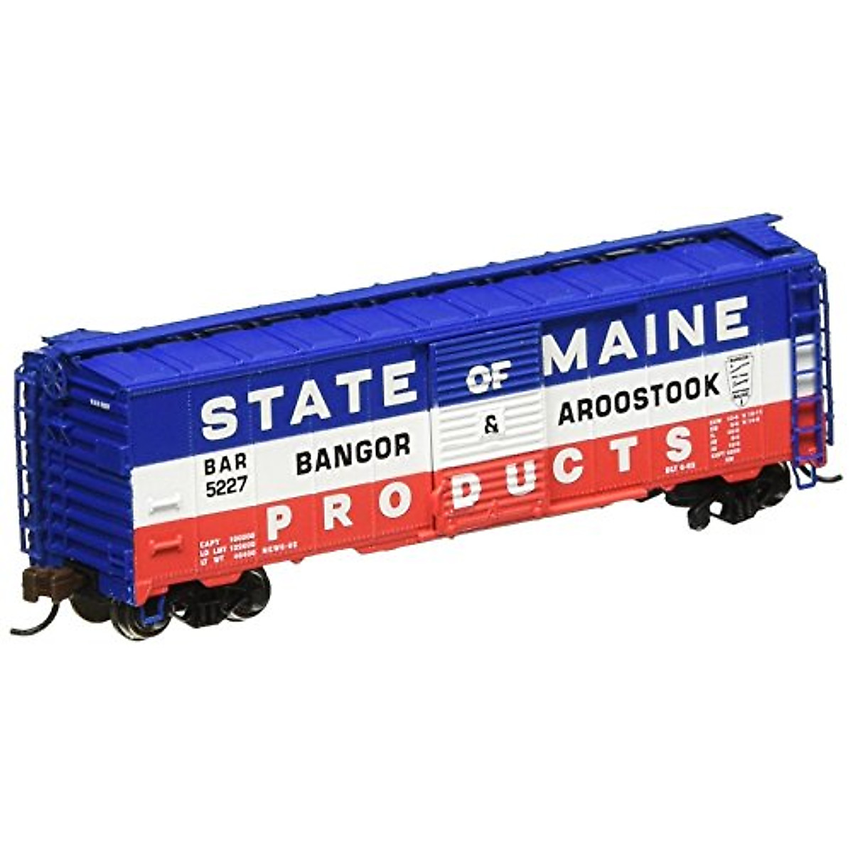 Bachmann Industries Inc. AAR 40' Steel Box Car Bangor and Aroostook - N Scale, Red, White and Blue
