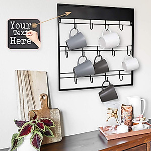 Qiang Ni Coffee Mug Holder - Wall-Mounted Cup Rack Hanger with Organizer Your Coffee Bar