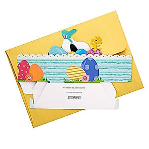 Hallmark Paper Wonder Peanuts Displayable Pop Up Easter Card (Snoopy Easter Egg)