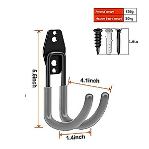 xilaxila Garden Hose Hanger Wall Mount,Cast Iron Garden Hose Holder Storage for Outside Water Hose, Air Hose(2PC) (Gray)