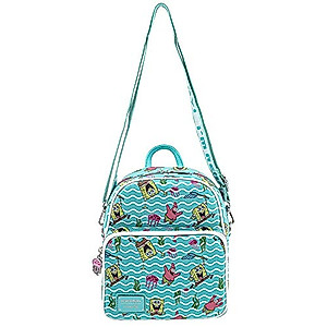 Loungefly Spongebob Squarepants and Patrick Jellyfishing Womens Double Strap Shoulder Bag Purse