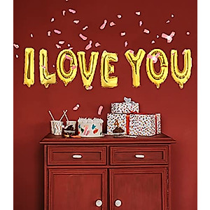 LIOZEOKUN Letter Balloons 16 Inch Mylar Foil Alphabet Letter A-Z Balloons Set for Wedding Birthday Party Decoration Banner Custom Phrase 26 Pieces (Gold)