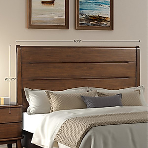 Bernards Dorval Slotted Panel Walnut, Queen Headboard