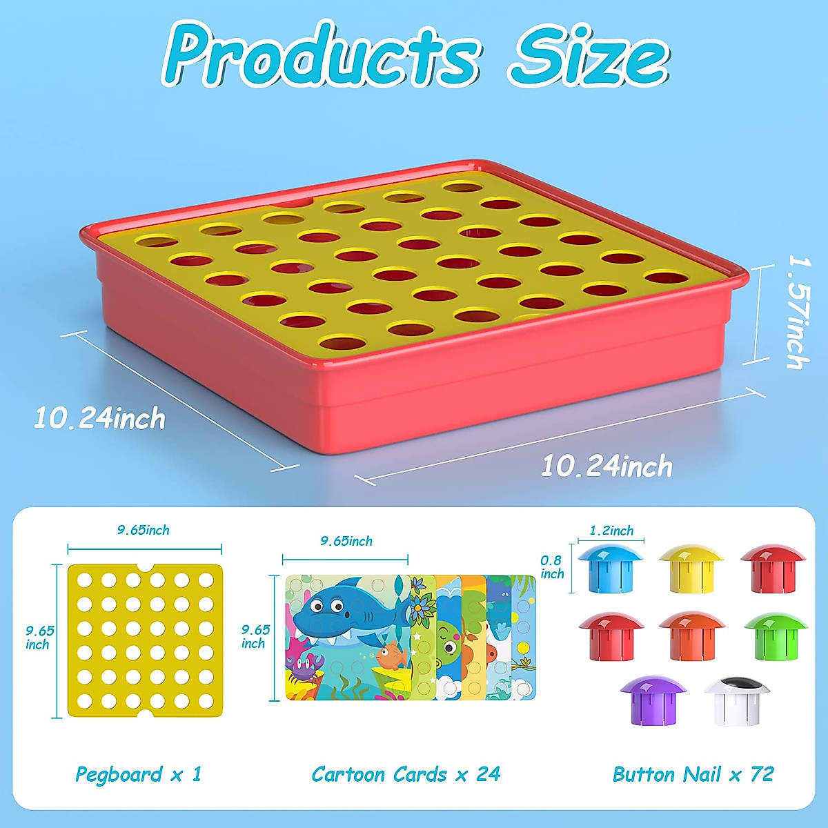 Geekper Button Art Toys for Toddlers with 34 Pictures and 130 Buttons