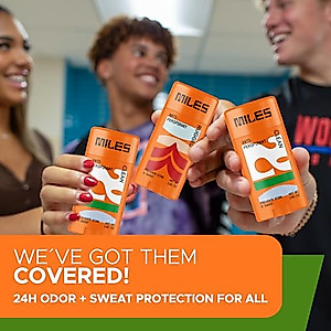 Miles Antiperspirant Deodorant Stick for Teens, Tweens and Kids Boys and Girls - Sweat and Odor Protection, Made in USA - Clean Scent, 2-Pack