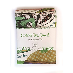 MollyMac | British Cream Tea Dish Towel | Decorative Bar Towel | Soft Absorbent Dish Cloth | Kitchen Decor | Gift for Dinner Party Birthday New Home | Made in UK | 28”x18” 100% Cotton Tea Towel