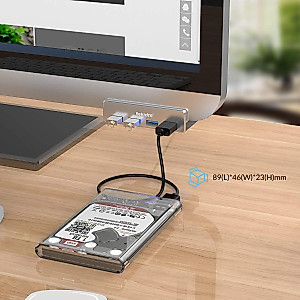 USB Hub 3.0 - Rekidm 4 Port Aluminum Desk USB Hub 3.0 Clamp Design for Desktop, Computer, PC, Table Edge with Durable Adjustable Clip, Space-saving Mountable USB Hub Fast Speed Transfer