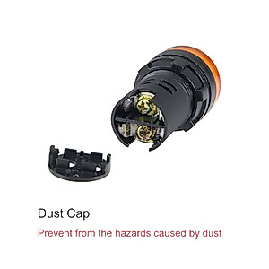 uxcell 5Pcs Yellow Indicator Light AC/DC 24V, 22mm Panel Mount, for Electrical Control Panel, HVAC, DIY Projects