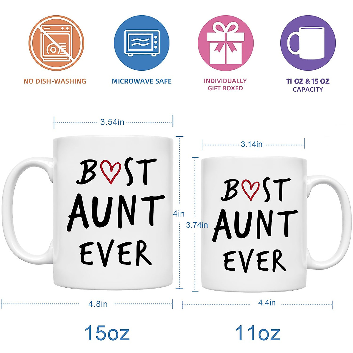 Scritism Best Aunt Mug Gifts For Aunt From Niece Nephew Auntie Birthday Gift 11oz White Best Aunt Ever Coffee Mug Christmas Mothers Day Presents For Aunt Auntie Cup Gift Set With Keychain
