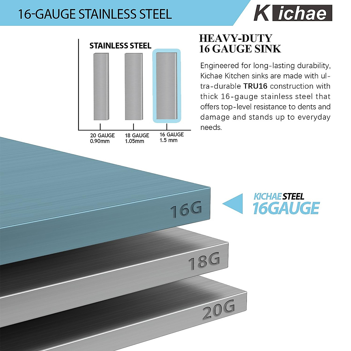 Kichae 15x17 Inch Stainless Steel Bar Prep Sink Undermount Single Bowl 16 Gauge Stainless Steel RV Kitchen Sink Round Corner Sink