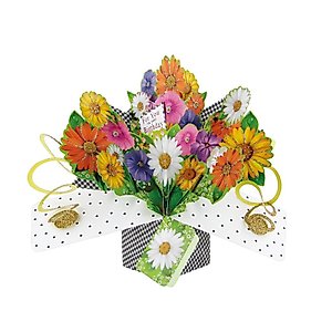 Birthday Flowers Pop-Up Greeting Card Original Second Nature 3D Pop Up Cards