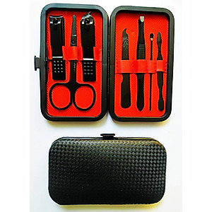 Jwxstore Manicure Set Nail Clippers Kit Mens Grooming Kit 7 In 1 Professional Personal Nail Care Set with Luxurious Travel Case Gifts for Men Husband Boyfriend Parents Women Elder Patient