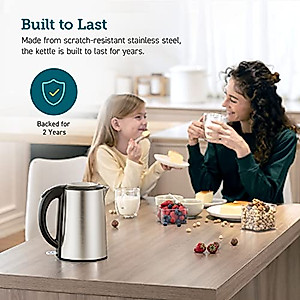 COSORI Electric Tea Kettles for Boiling Water, Stainless Steel Double Wall, 1.5L 1500W Hot Water Boiler with Automatic Shut Off & Boil-Dry Protection, BPA Free, Silver