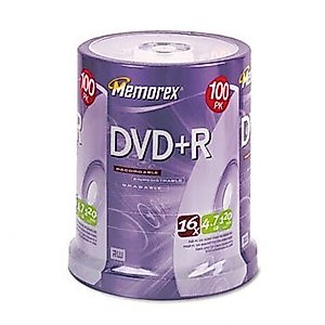Memorex 100pk Dvd+r 16x