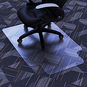 Amyracel Office Chair Mat for Carpeted Floors, 48'' x 30'' Clear Thick and Sturdy Carpet Protector for Desk Chair, Easy Glide Plastic Floor Mat for Flat and Low Pile Carpet (30'' x 48'' with Lip)