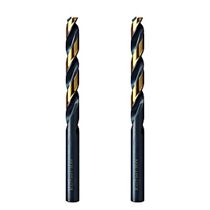 MAXTOOL 10.5mm 2pcs Identical Jobber Length Drills HSS M2 Twist Drill Bits Metric Fully Ground Black & Bronze Straight Shank Drills; JBM02H10R105P2