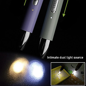 Luminous Rhinestone Painting Pen Ergonomic Rechargeable Embroidery Bead Picker Tool with 6 Heads Green