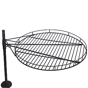 Sunnydaze 30-Inch Steel All Star Fire Pit Bowl - Black - Includes BBQ Cooking Grate and Spark Screen