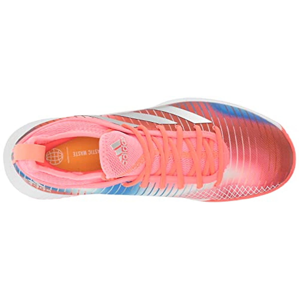 adidas womens Defiant Generation Tennis Shoe, Turbo/Silver Metallic/White, 8.5 US